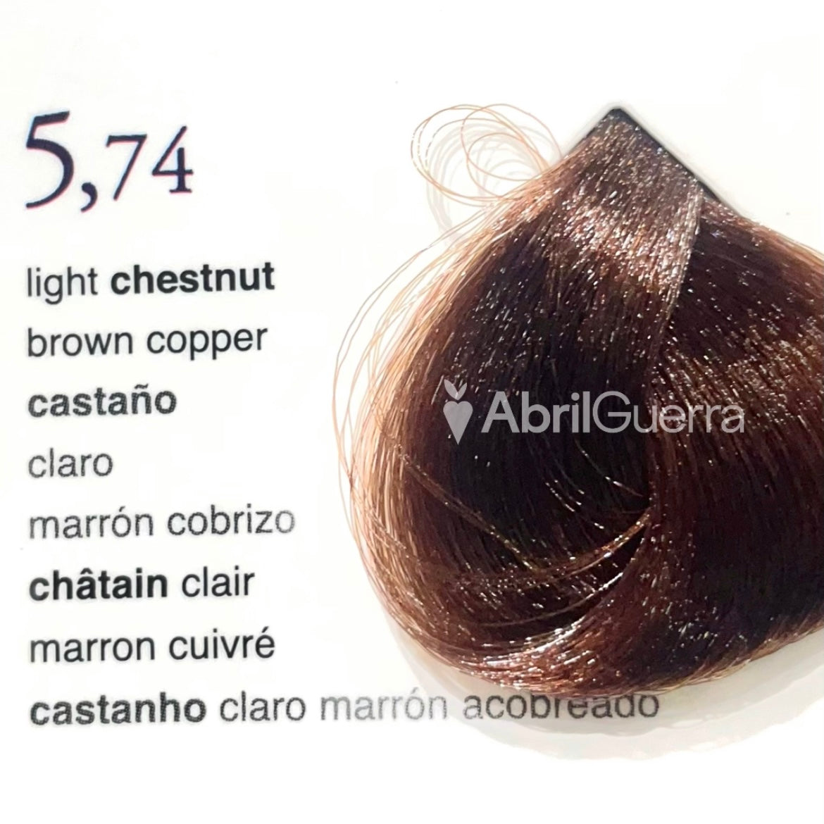 Tinte Salerm Visón 5,74 Castaño Claro Marrón Cobrizo 75ml – Abril Guerra
