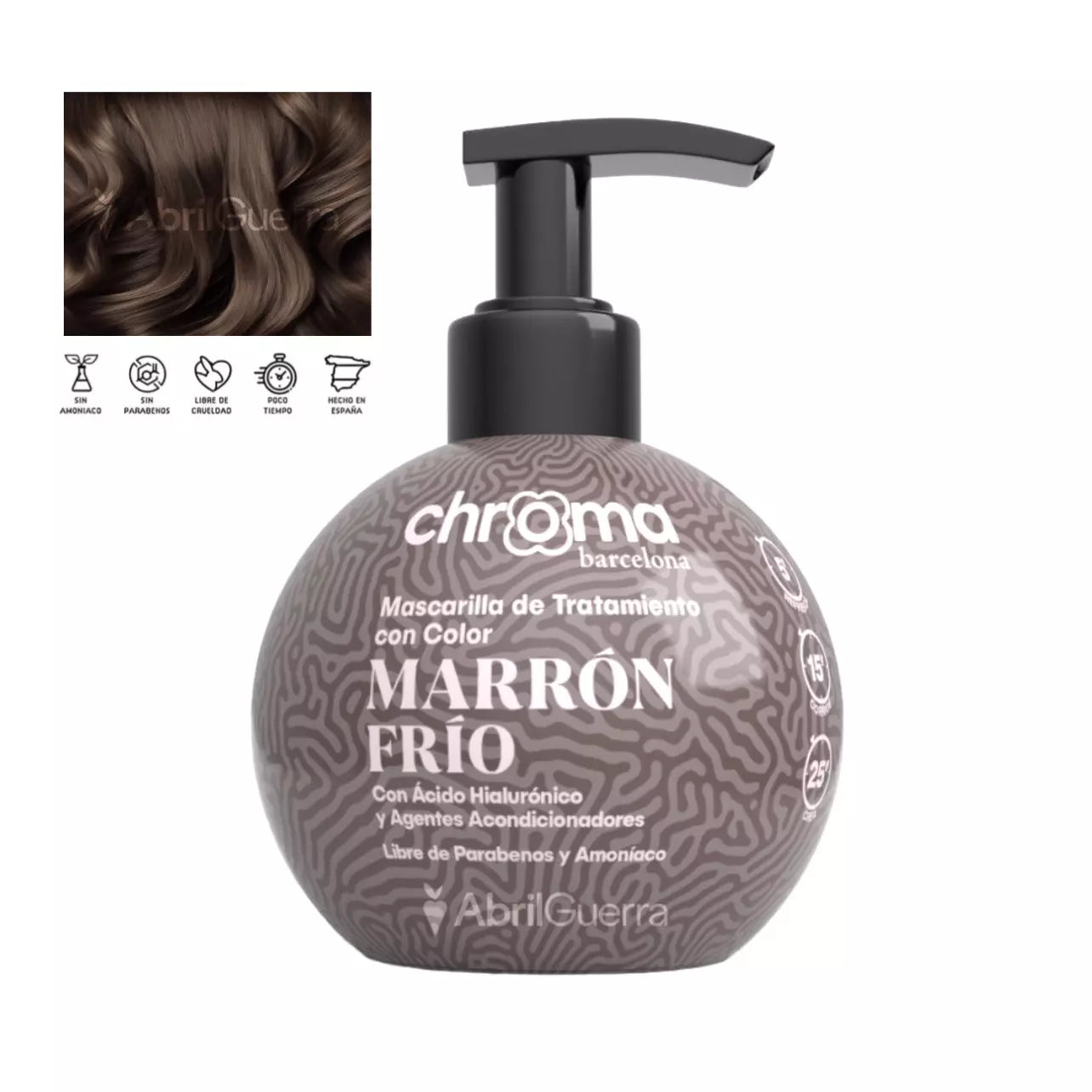 CHROMA BARCELONA - Marrón Frío - Mascarilla Matizadora - 250ml – Abril ...